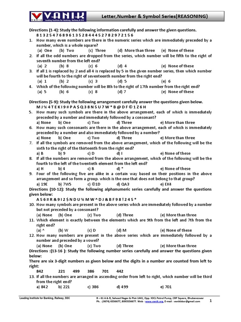 Letter, Number & Symbol Series Assignment | PDF | Alphabet | Orthography
