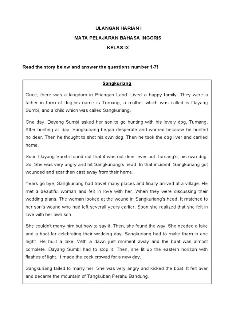 Dayang Sumbi and Sangkuriang's Tale | PDF | Bat | Organisms