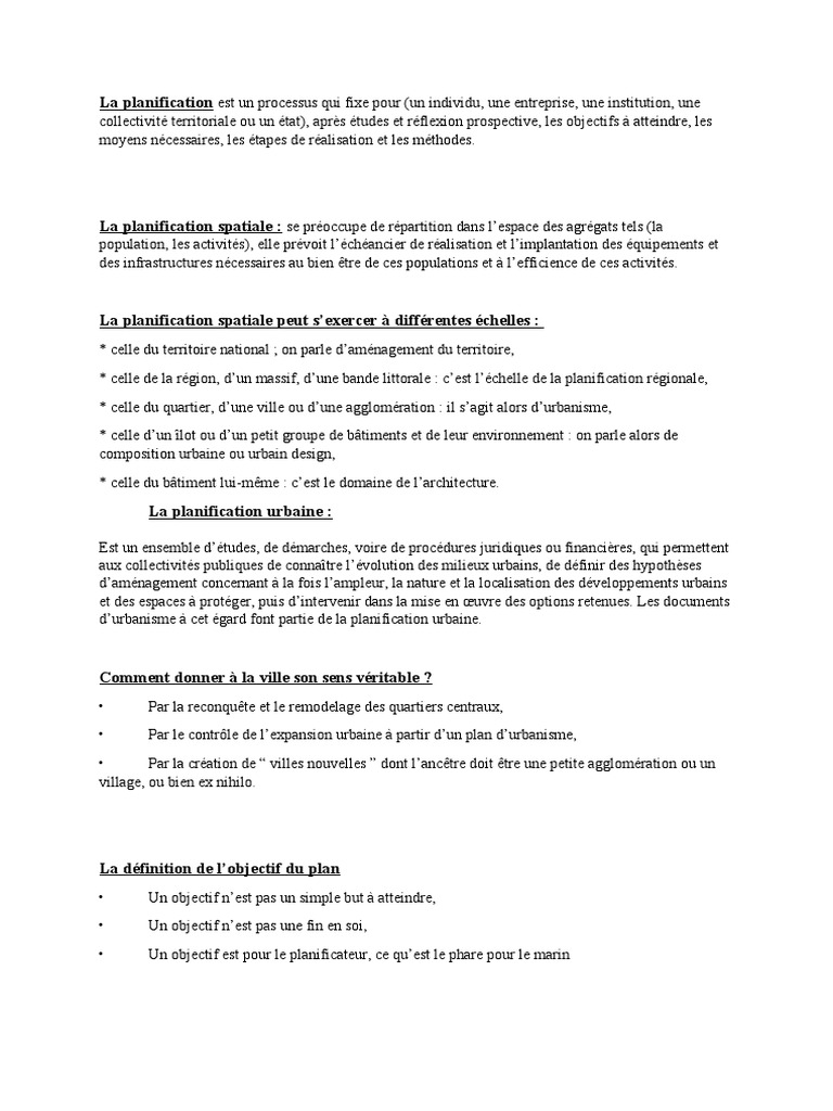 Processus de planification urbaine | PDF | Planification | Urbanisme