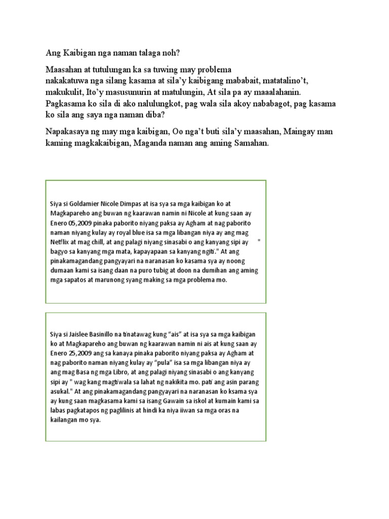 Ang Aking Mga Kaibigan | PDF