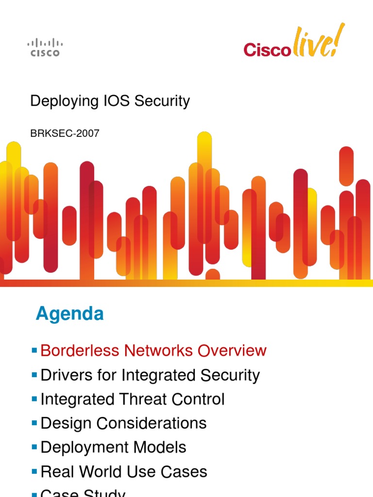 BRKSEC-2007 Deploying IOS Security | PDF | I Pv6 | Computer Network