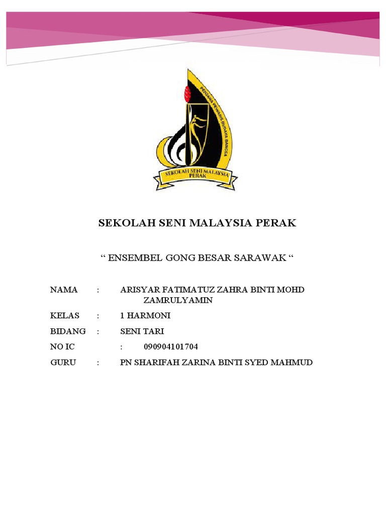 Folio Ensembel Gong Besar Sarawak Arisyar Fatimatuz Zahra I Harmoni | PDF