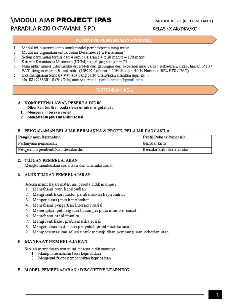 Modul Ajar 6 Ipas Desember | PDF