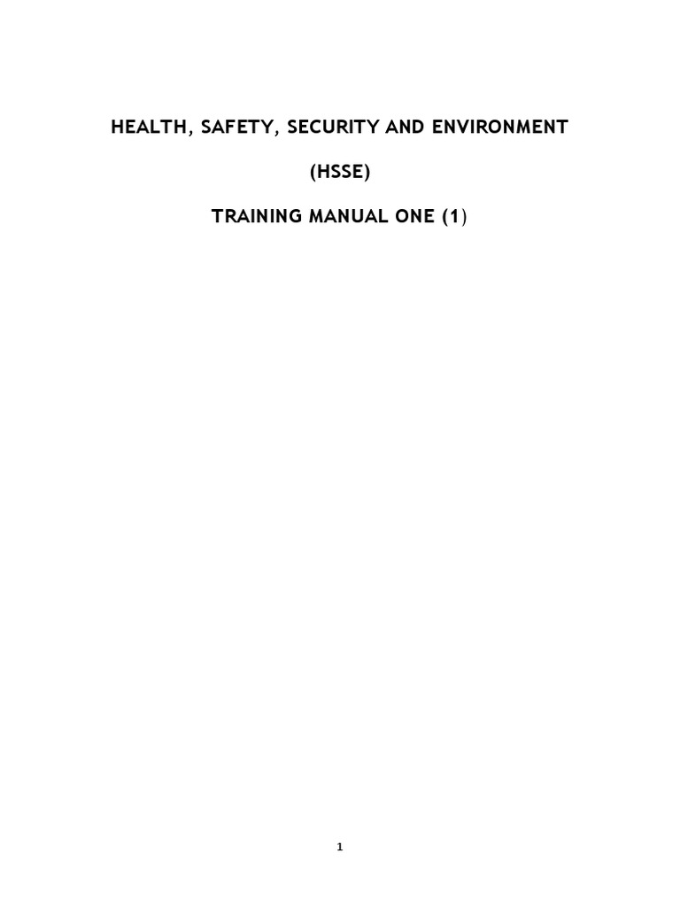 Hse Training Manual One | PDF | Fires | Waste
