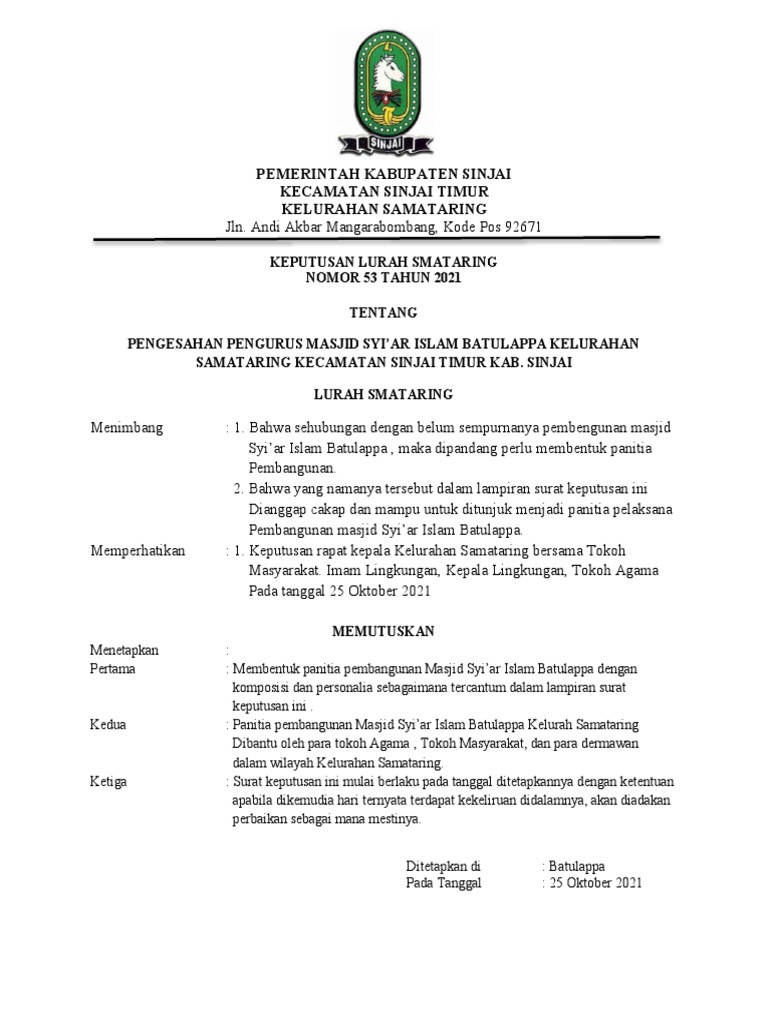 Pemerintah Kabupaten Sinjai | PDF