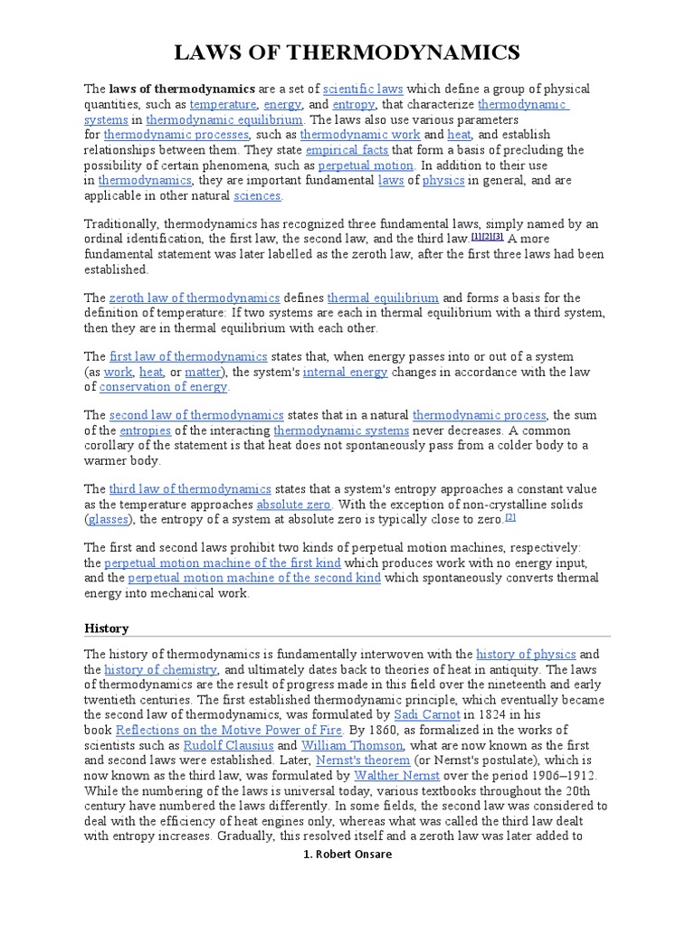 Laws of Thermodynamics | PDF | Laws Of Thermodynamics | Heat