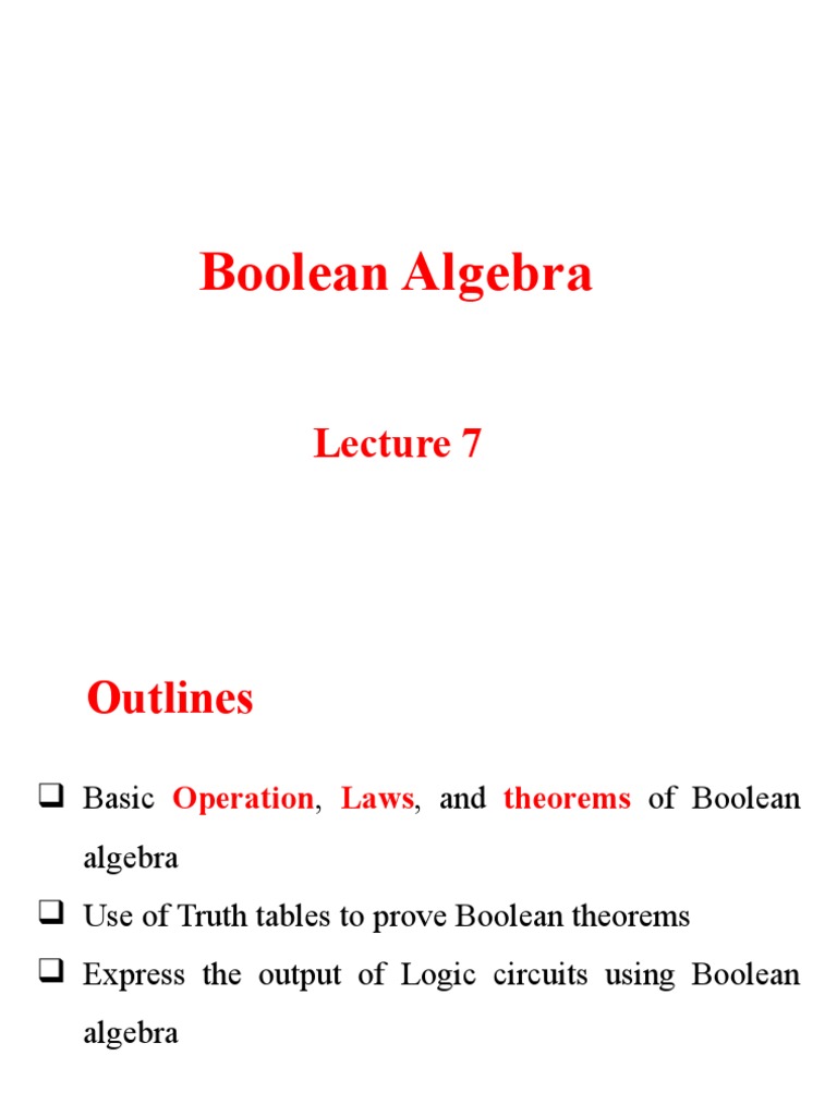 Boolean Algebra Basics and Laws | PDF | Boolean Algebra | Teaching ...