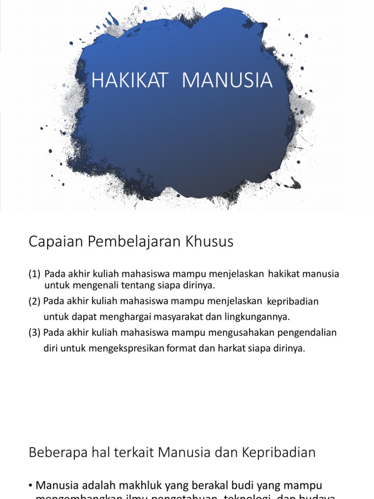 Hakikat Manusia | PDF