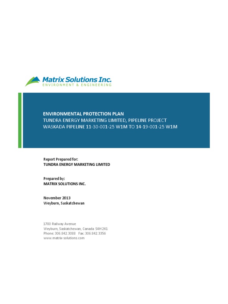 Appendix H Environmental Protection Plan | Download Free PDF | Wetland ...