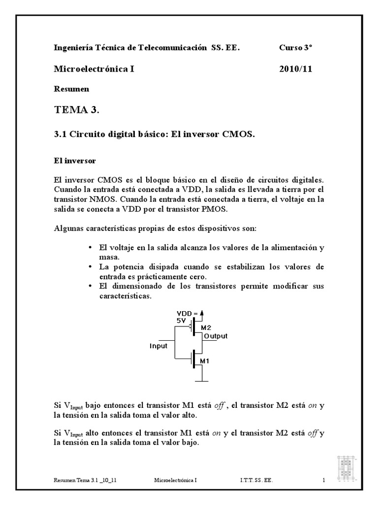 Inversor Resumen | PDF | Cmos | Transistor