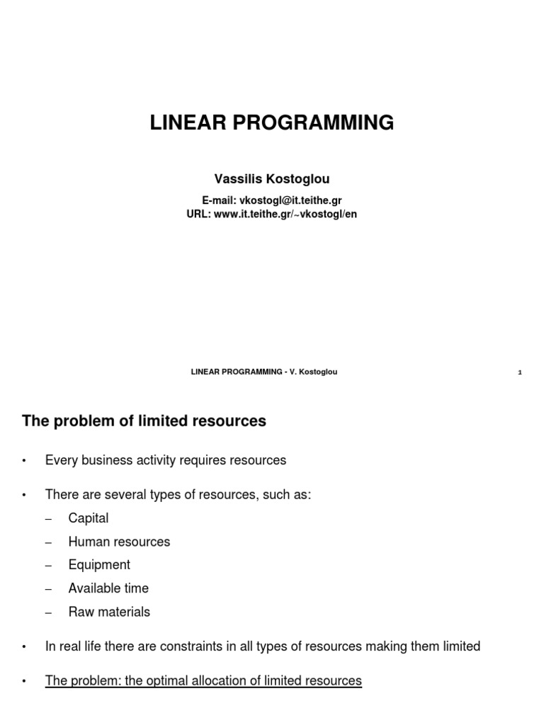 Linear Programming Theory Pdf Linear Programming Mathematical Optimization