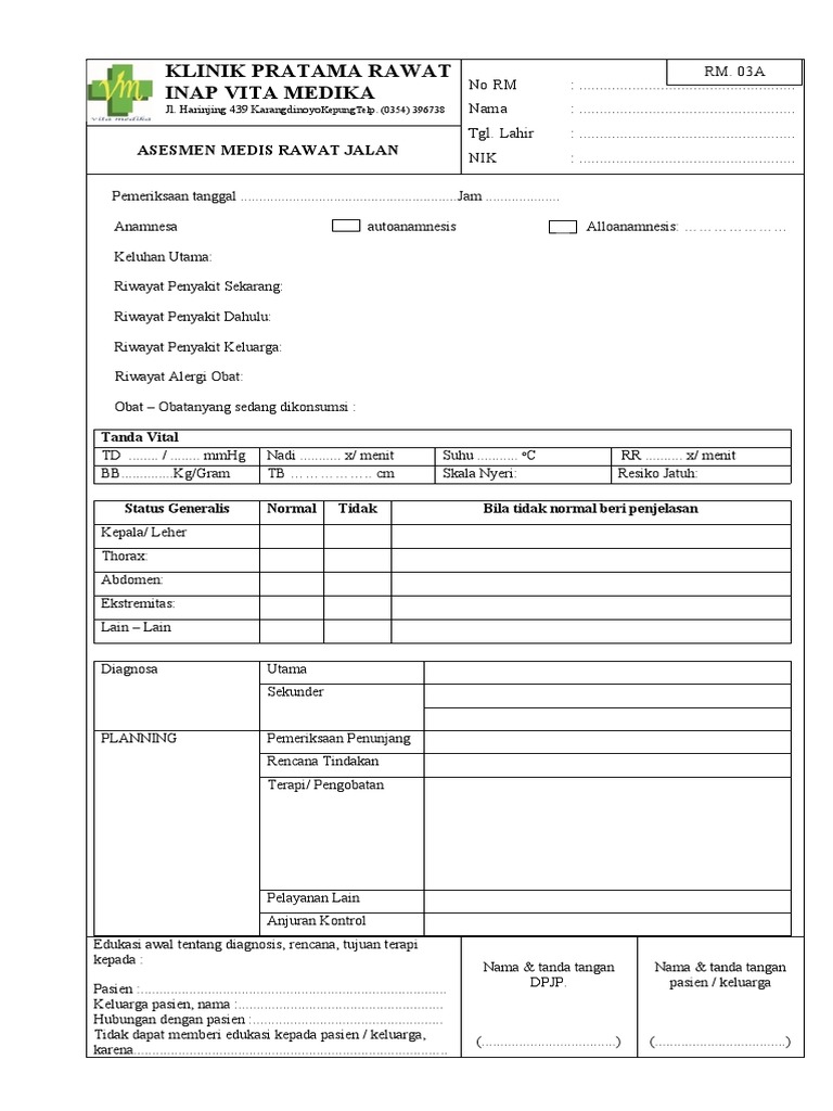 03A Asesmen Awal Rawat Jalan | PDF
