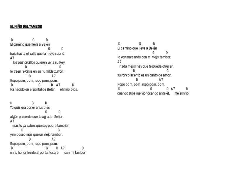 Villancico: El Niño del Tambor | PDF
