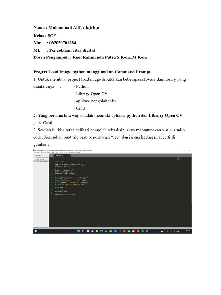 Proyek Load Image Python di CMD | PDF