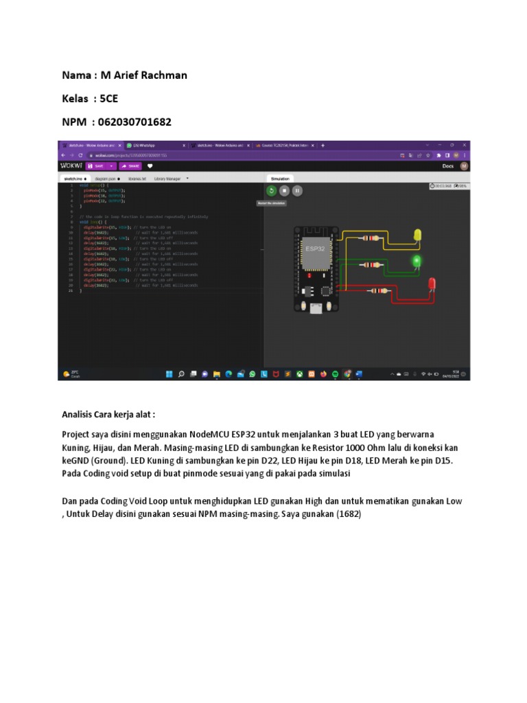 Tugas Laporan NodeMCU - IoT - M Arief Rachman - 5CE | PDF