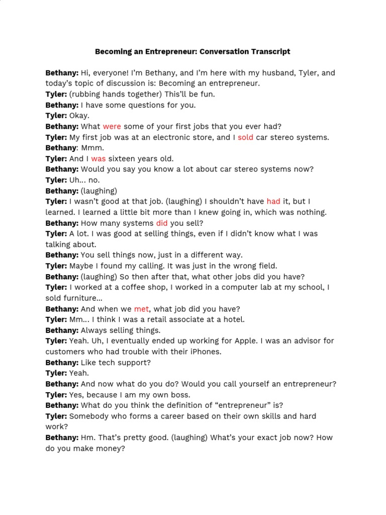 55 - Becoming-an-Entrepreneur-Conversation-Transcript | PDF