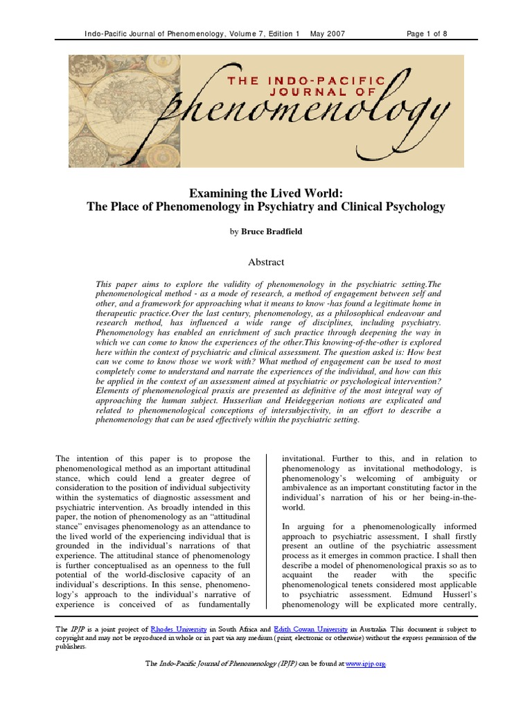 Examining The Lived World | PDF | Phenomenology (Philosophy) | Edmund ...