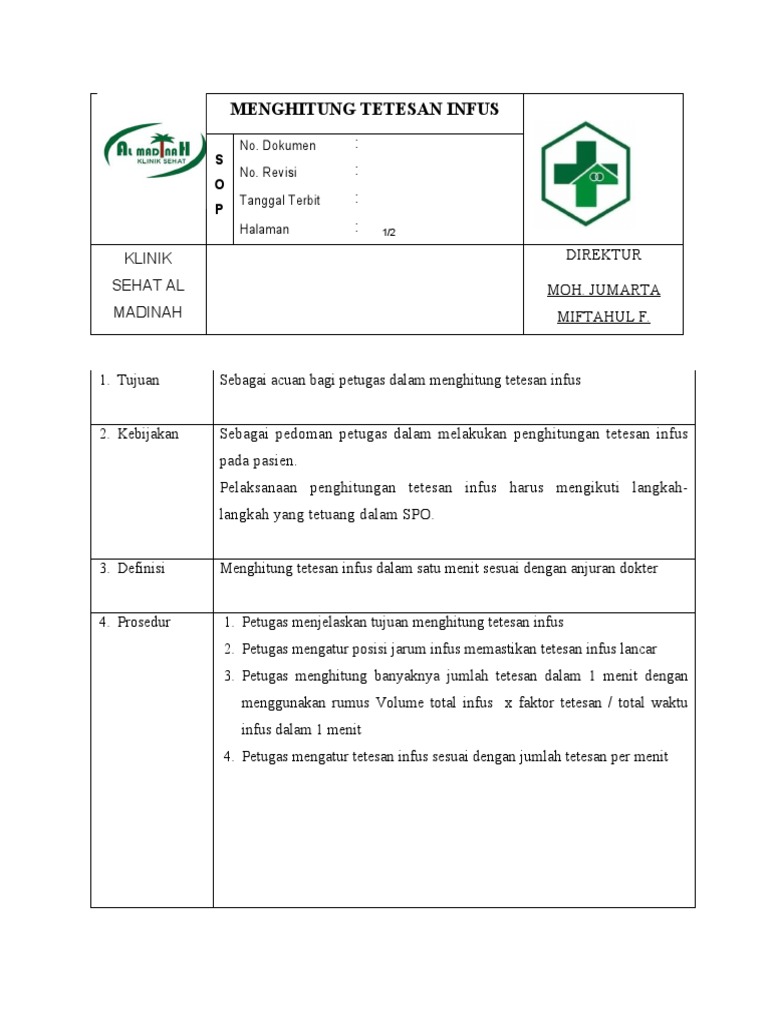 Menghitung Tetesan Infus | PDF