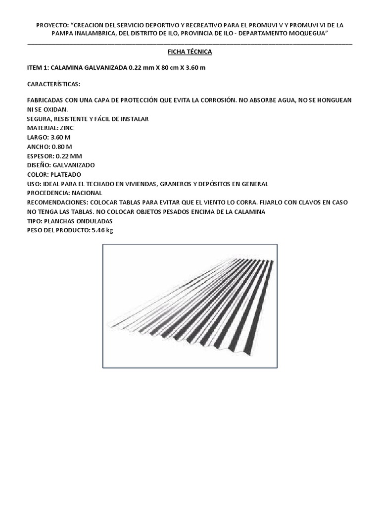 Ficha Calamina | PDF