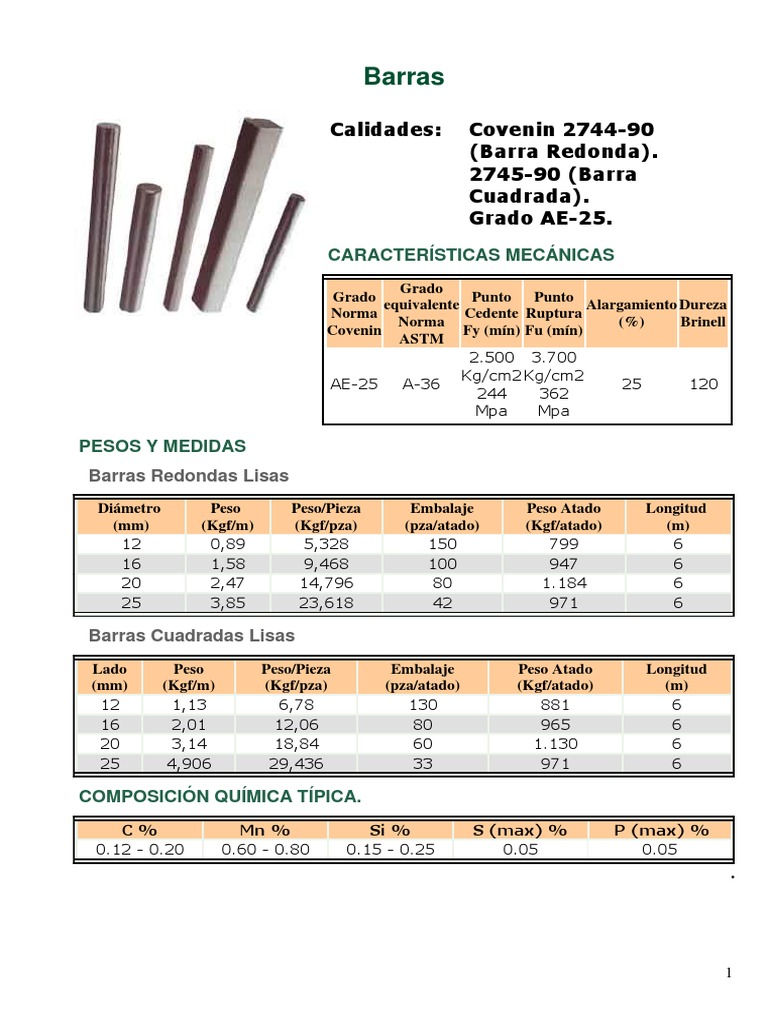 Barras | PDF | Unidades de medida
