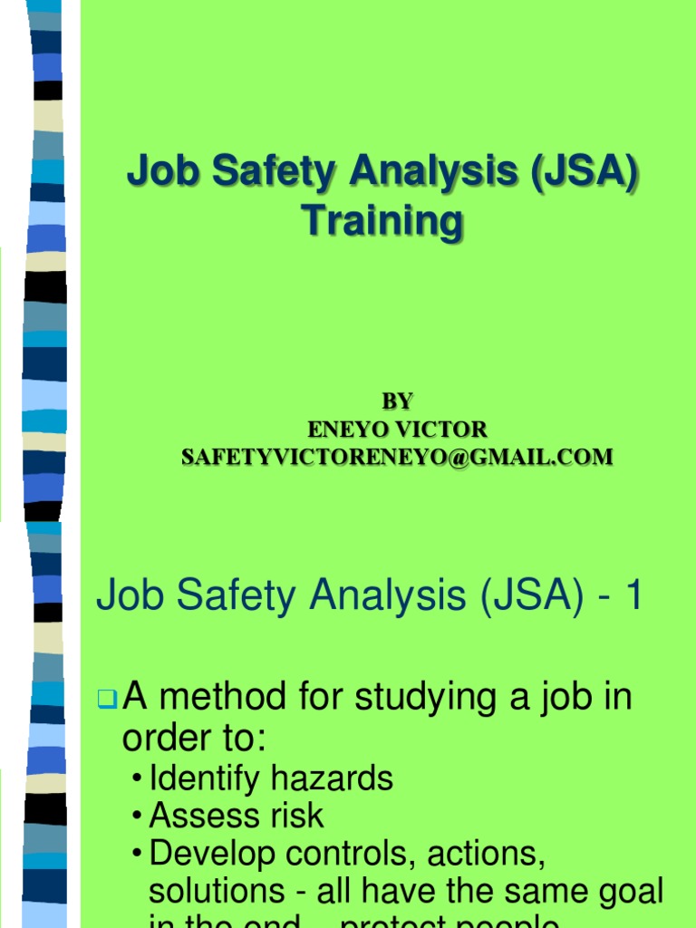 Jsa Main | PDF | Risk | Occupational Safety And Health