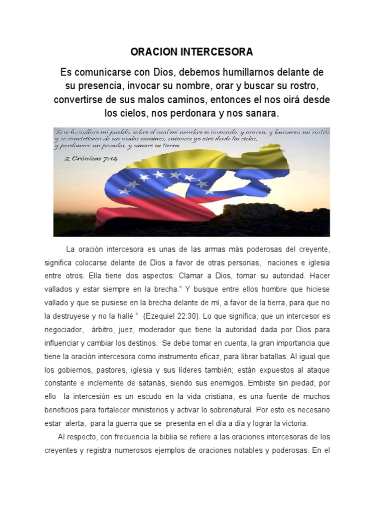 Oracion Intercesora | PDF | Intercesión | Oración