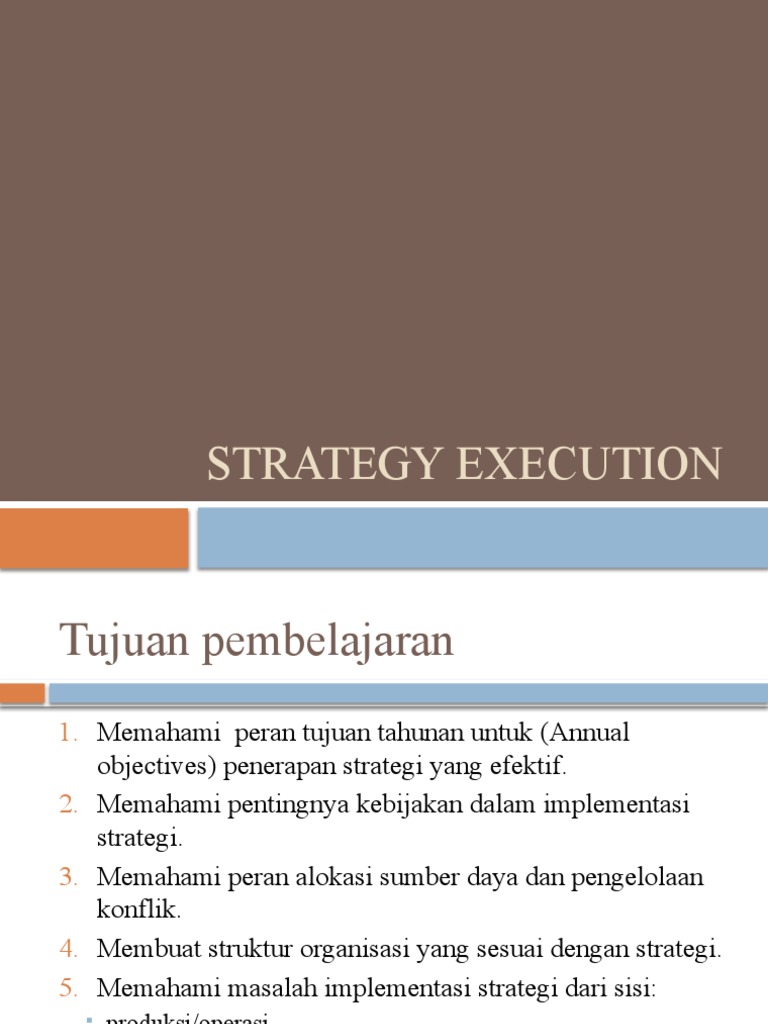 Bab 7 - Strategy Execution | PDF