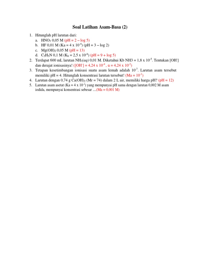 Latihan Soal Asam 2 | PDF