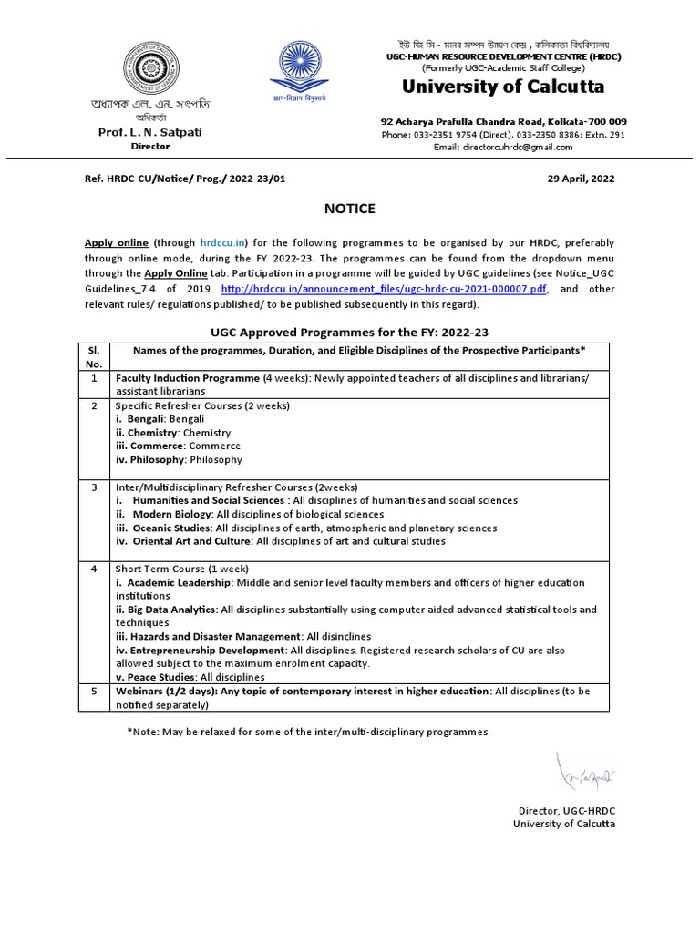 Ugc HRDC Cu 2022 000008 | PDF