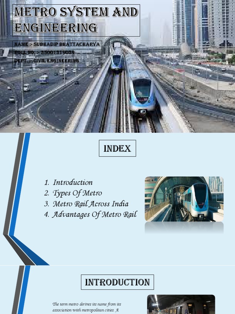 (Metro System and Engineering) - Subhadip Bhattacharya | PDF | Rapid Transit | Rail Transport