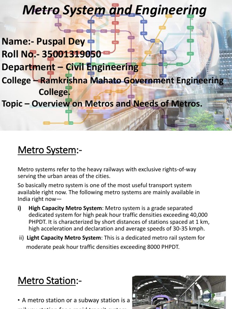 (Metro System and Engineering) - Puspal Dey | PDF | Rapid Transit ...