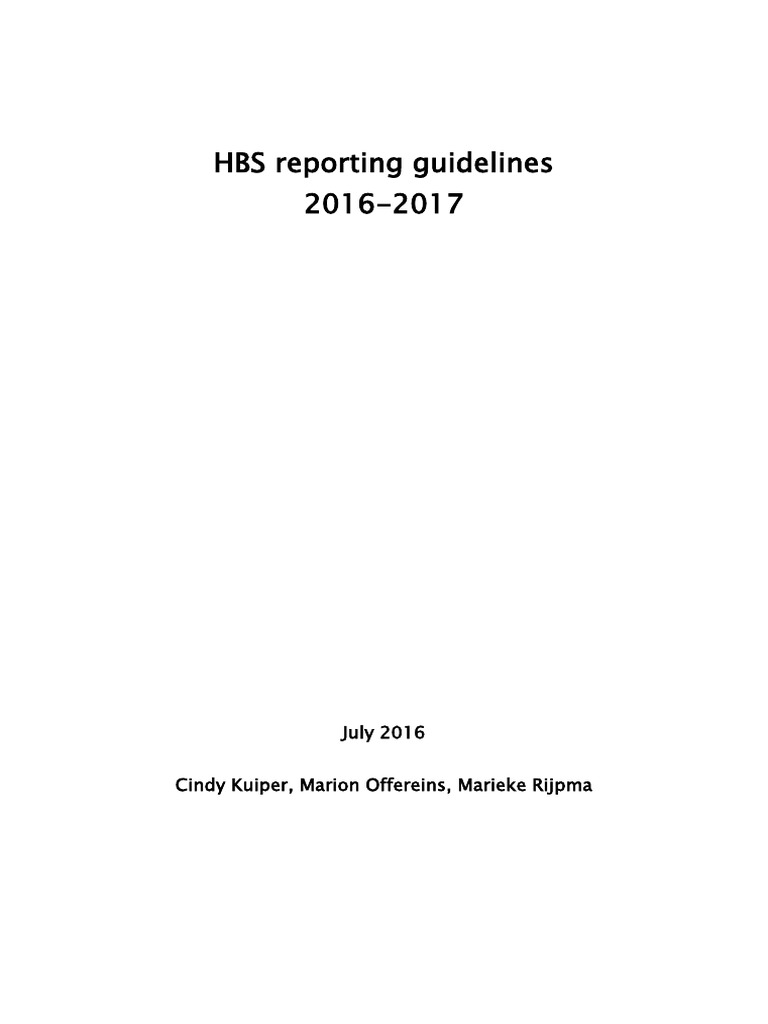 HBS Reporting+Guidelines+1617 | PDF | Page Layout | Addendum