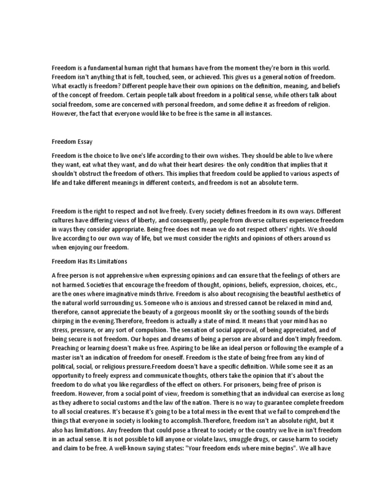 Freedom | PDF | Free Will | Rights