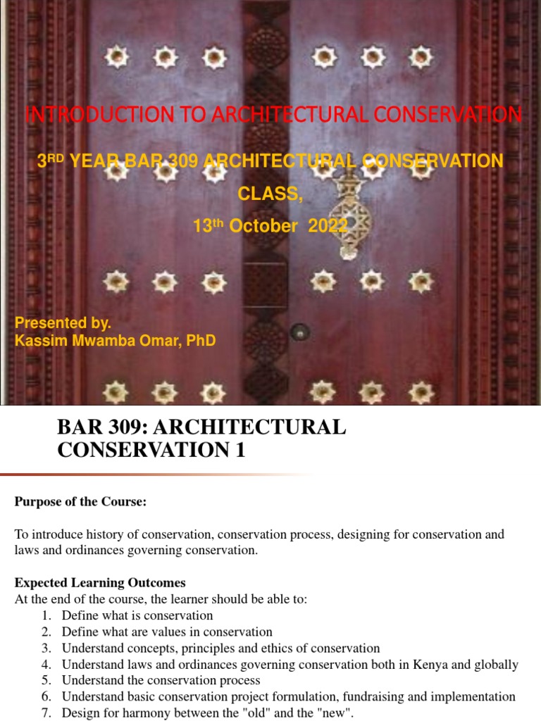 Introduction To Architectural Conservation - 2022 | PDF | Historic ...
