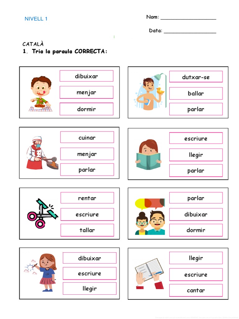 Fitxa Triar Verb - Vocabulari | PDF