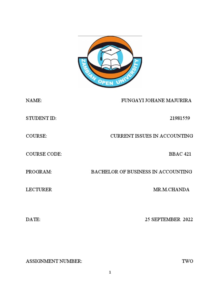 CURRENT ISSUES IN ACCOUNTING Assignment 2 | PDF | Income | Goods