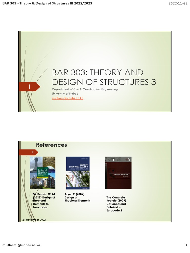 Bar 303 Lecture 1 2022 2023 Pdf Concrete Physical Sciences 