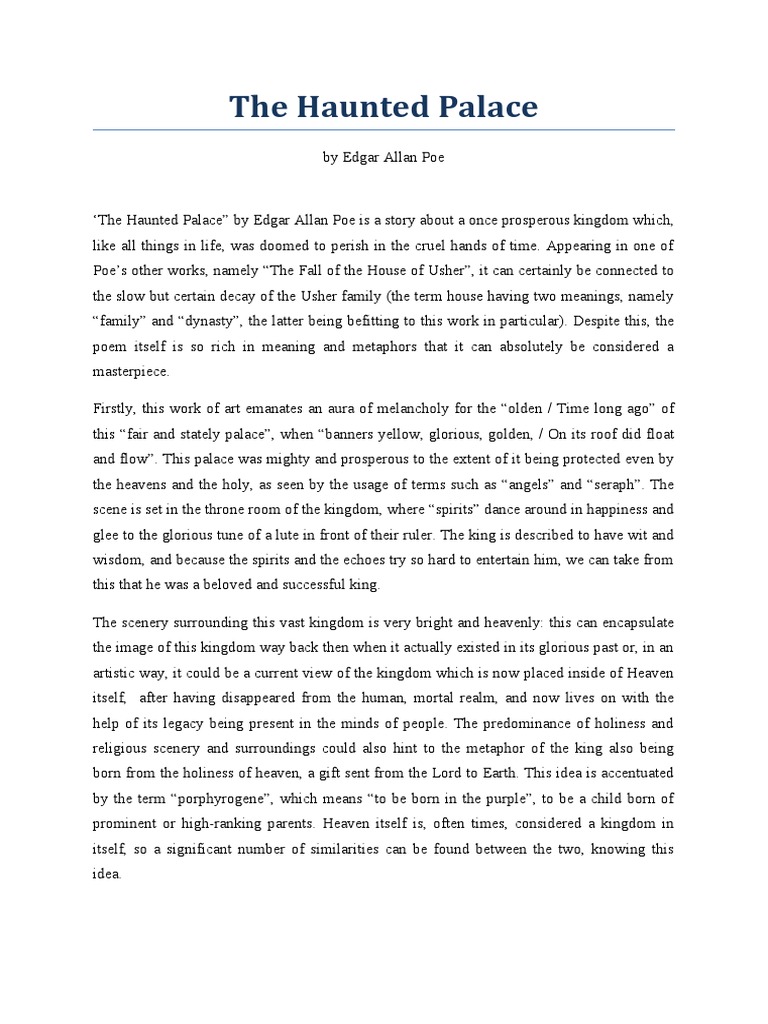 The Haunted Palace | PDF | Heaven