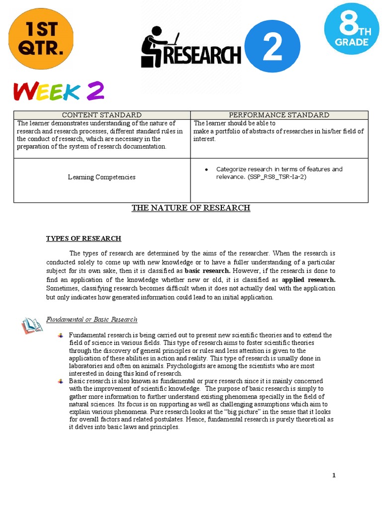1ST QTR Week 2 Research 2 | PDF | Theory | Science