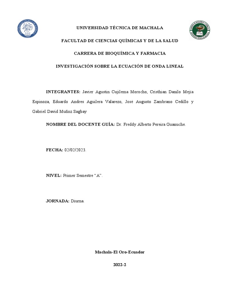 Ecuación Onda Lineal Física Grupos Final | PDF | Olas | Longitud de onda