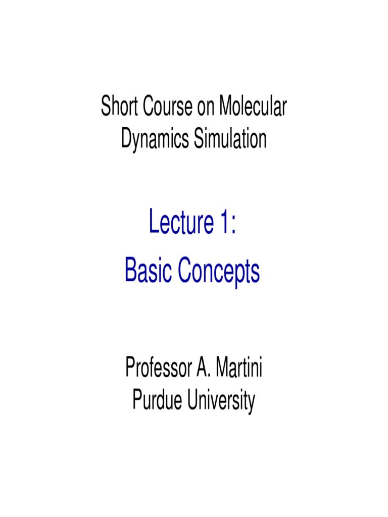 MD Basics Martini Compiled - Brief Idea | PDF | Molecular Dynamics ...