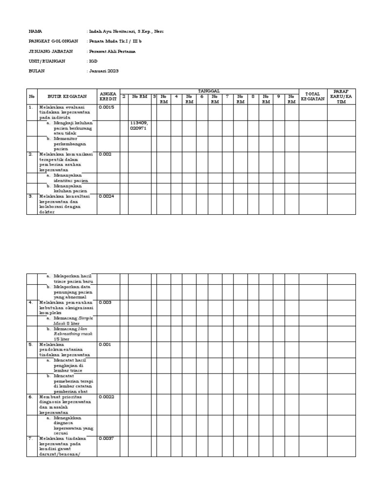 Logbook Ekinerja | PDF