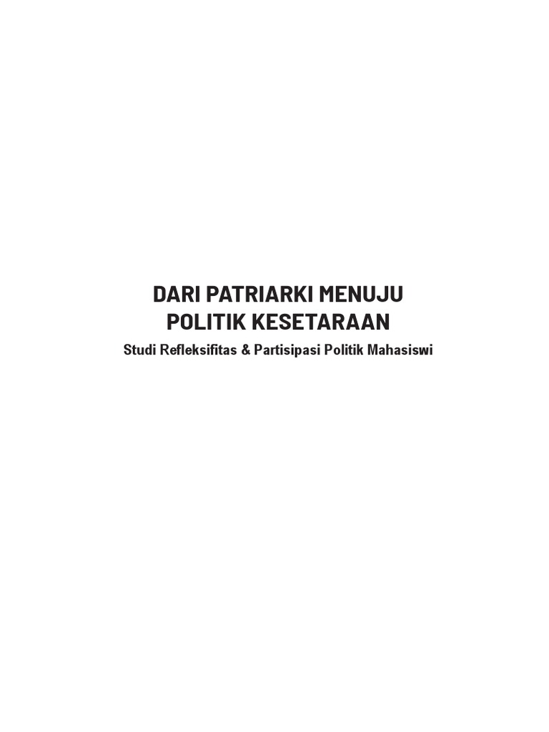 Dari Patriarki Menuju Politik Kesetaraan | PDF | Ilmu Sosial