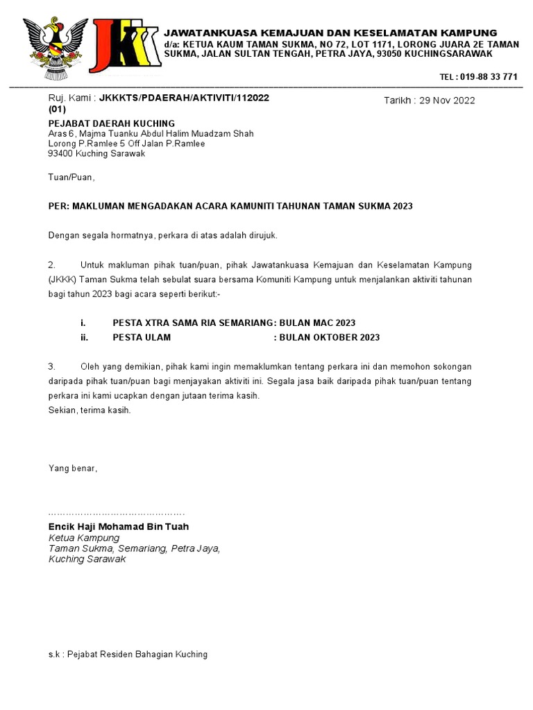 Surat Makluman | PDF