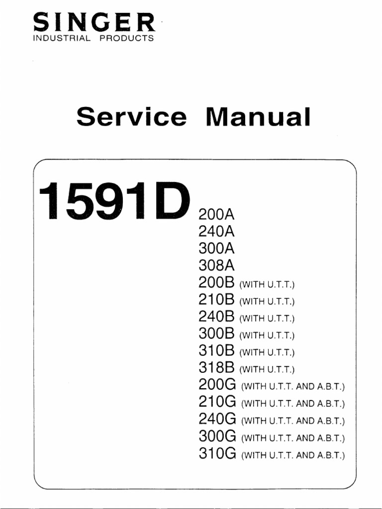 Singer 1591D Service Manual | PDF