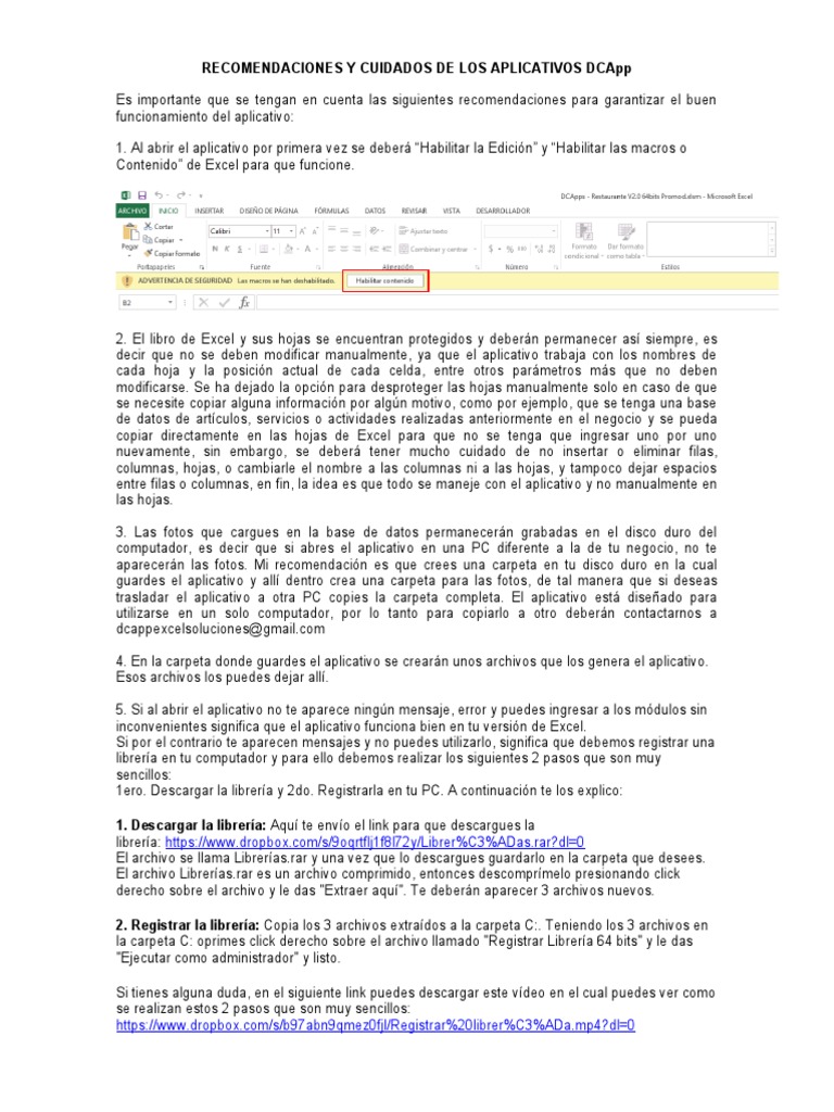 Instalación, Recomendaciones y Cuidados de Los Aplicactivos DCApp | PDF | Archivo de computadora ...