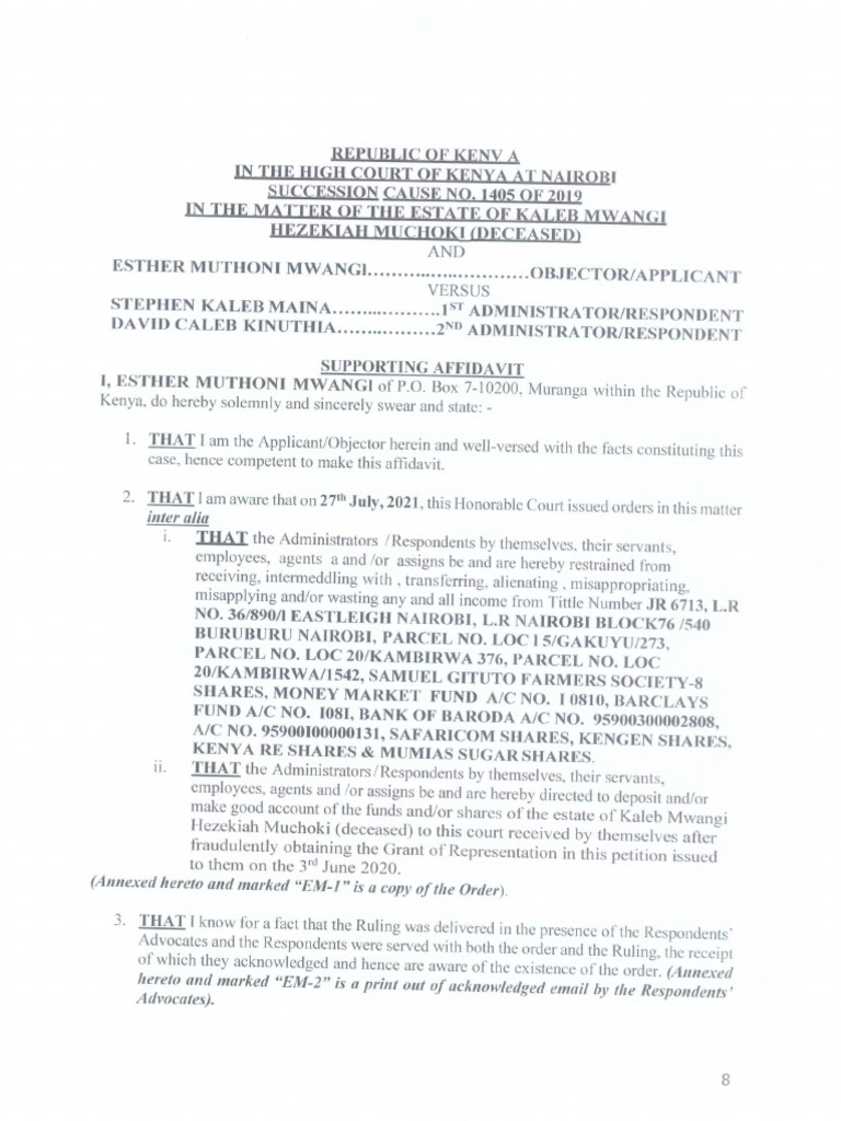 Supporting Affidavit - HCFP&A 1405-19 | PDF