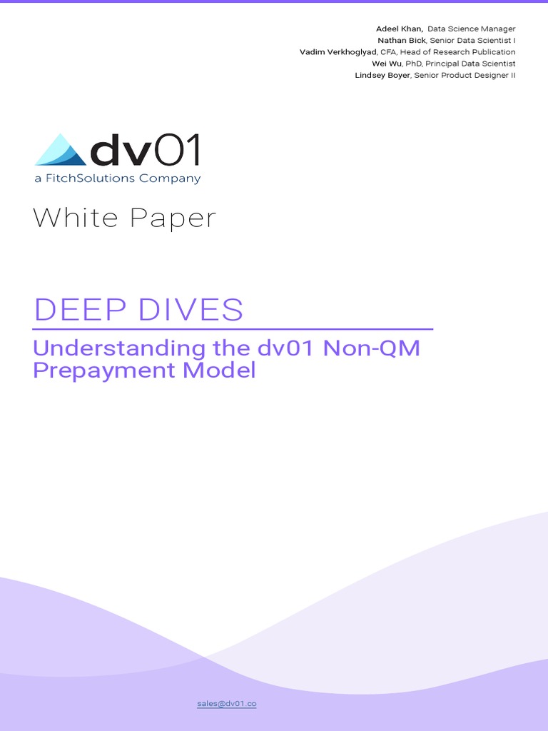 dv01 White Paper NQM Prepayment Model | PDF | Refinancing | Mortgage Loan