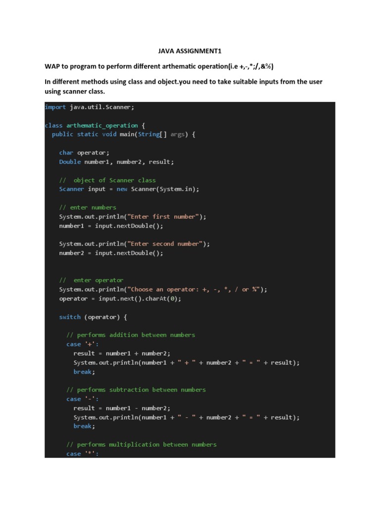 Java Assignment1 | PDF | Java (Programming Language) | Computing