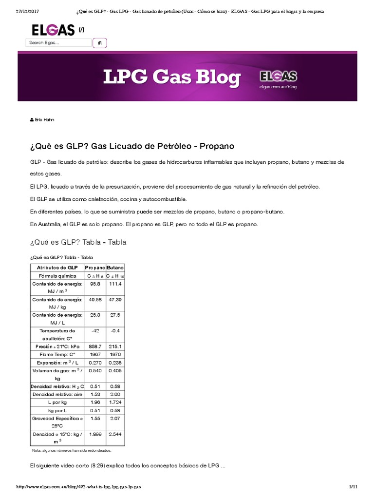 ¿Qué Es GLP - Gas LPG - Gas Licuado de Petróleo (Usos - Cómo Se Hizo) - ELGAS - Gas LPG para El ...